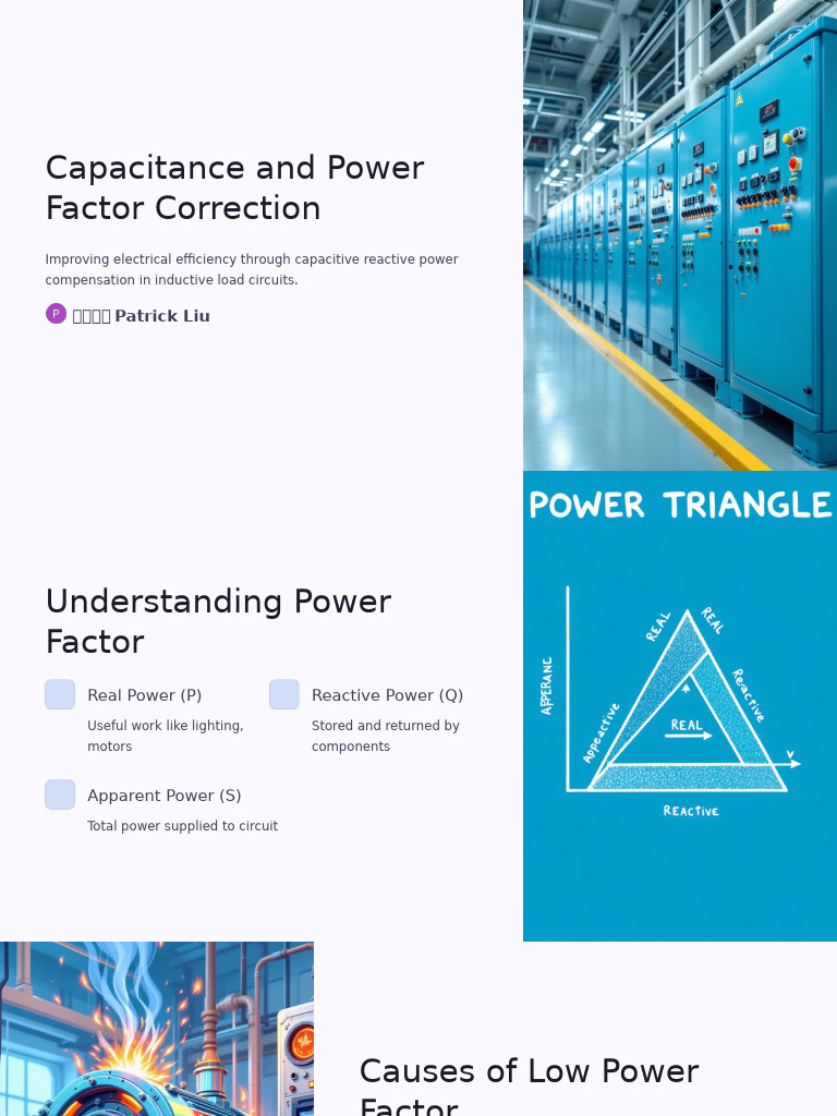 Capacitance and Power Factor Correction | PDF | Ac Power | Capacitor