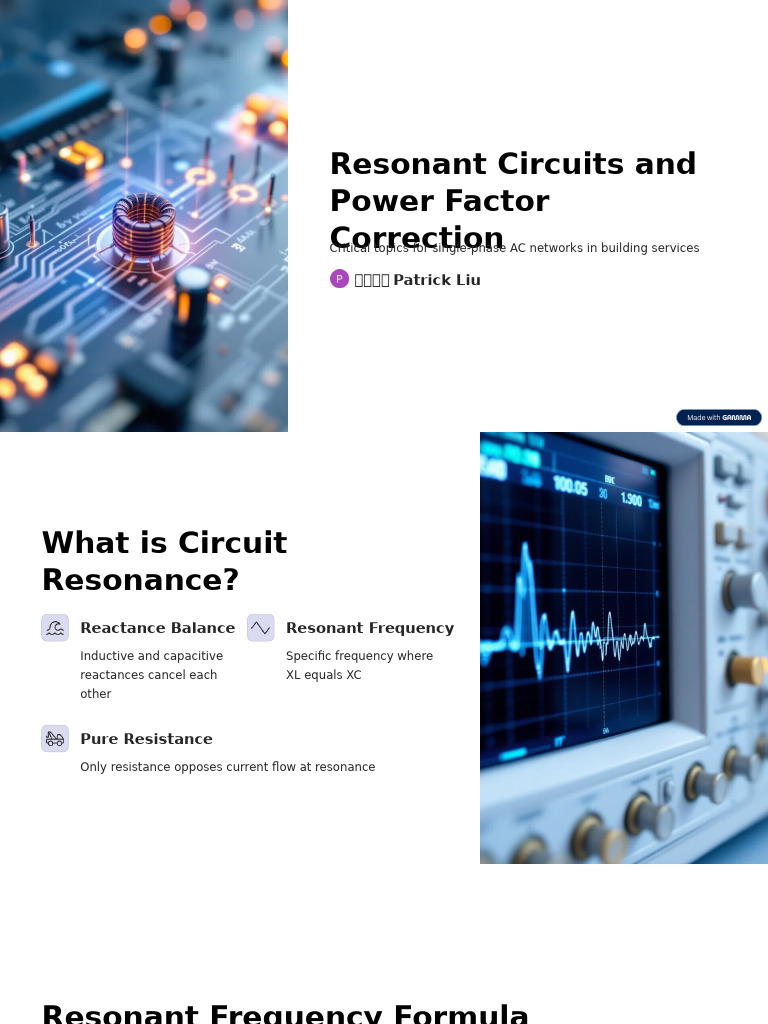 Resonant Circuits and Power Factor Correction | PDF | Resonance | Capacitor