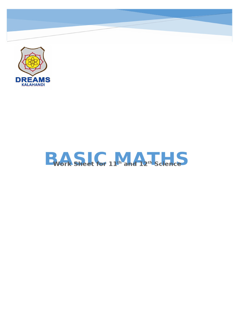 Work Sheet For Basic Math | PDF | Numbers | Rational Number