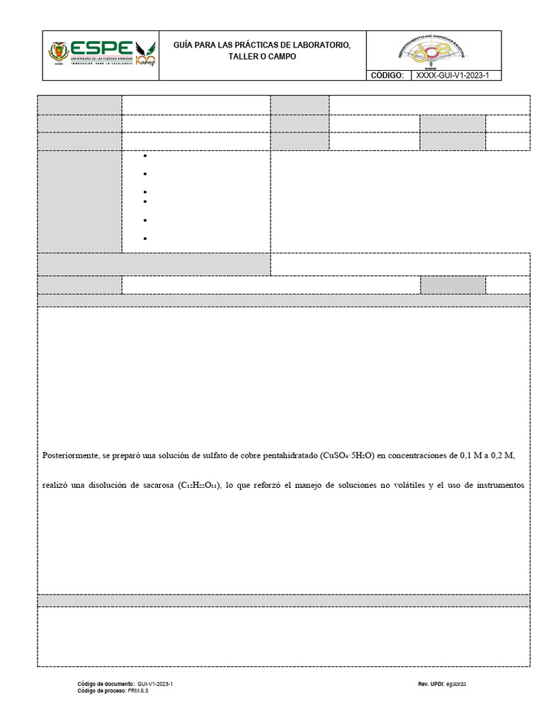 Informe de Laboratorio P1-Grupo 4 | PDF | Concentración | Laboratorios
