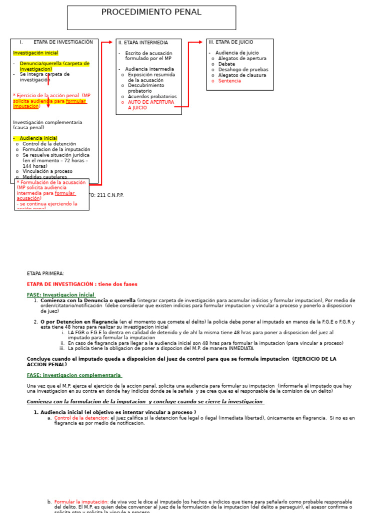 Etapas del Procedimiento Penal C.N.P.P. | PDF | Queja | Separación de ...