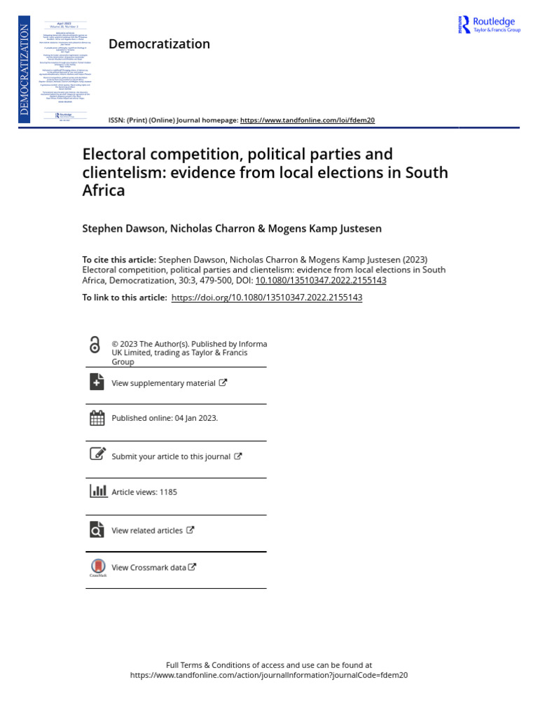 07-Electoral Competition - Political Parties and Clientelism - Evidence ...