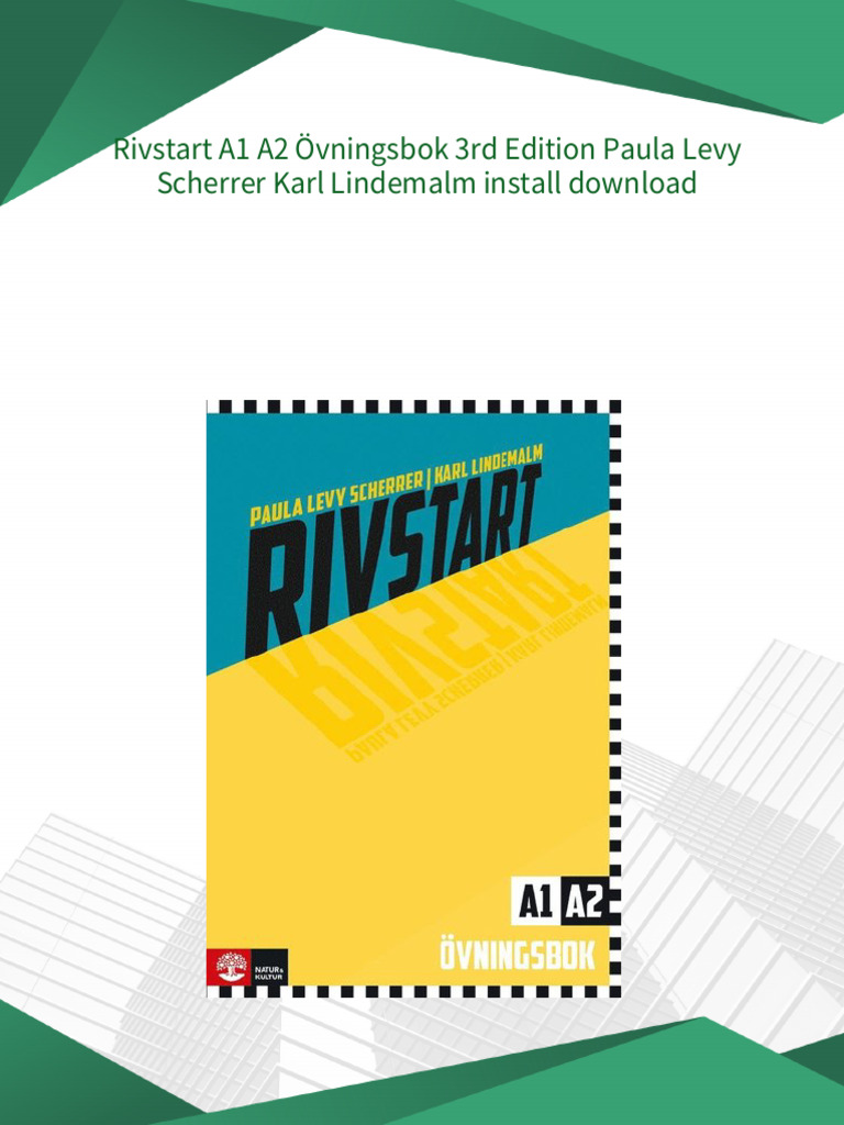 Rivstart A1 A2 Övningsbok 3rd Edition Paula Levy Scherrer Karl ...