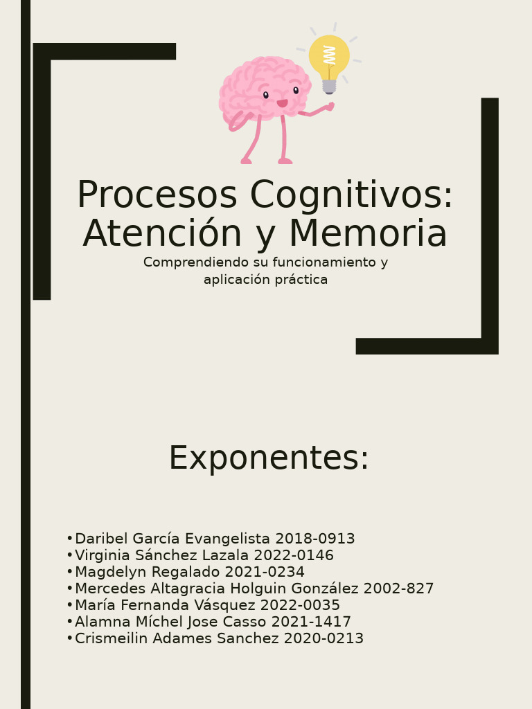Procesos Cognitivos: Atención y Memoria | PDF | Memoria | Atención
