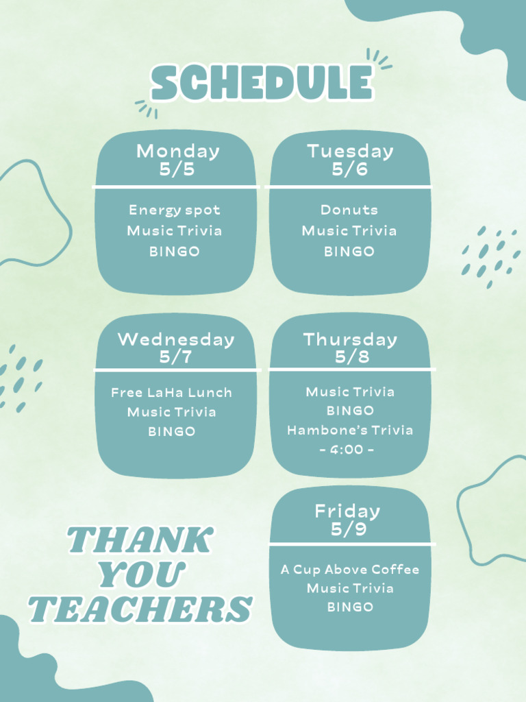 Green Abstract Simple Schedule Poster PDF | PDF