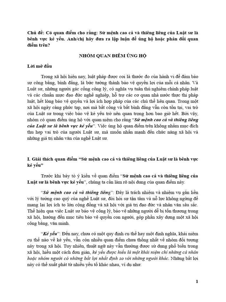 LS2 - Nhóm 3 - Tranh Luận 2 | PDF