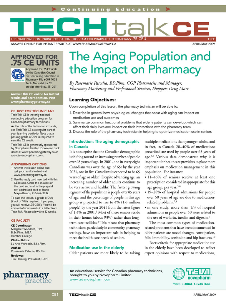 TechTalk - The Aging Population | PDF | Pharmacy | Dementia