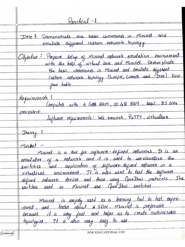 SDN Lab Assignment (1) | PDF