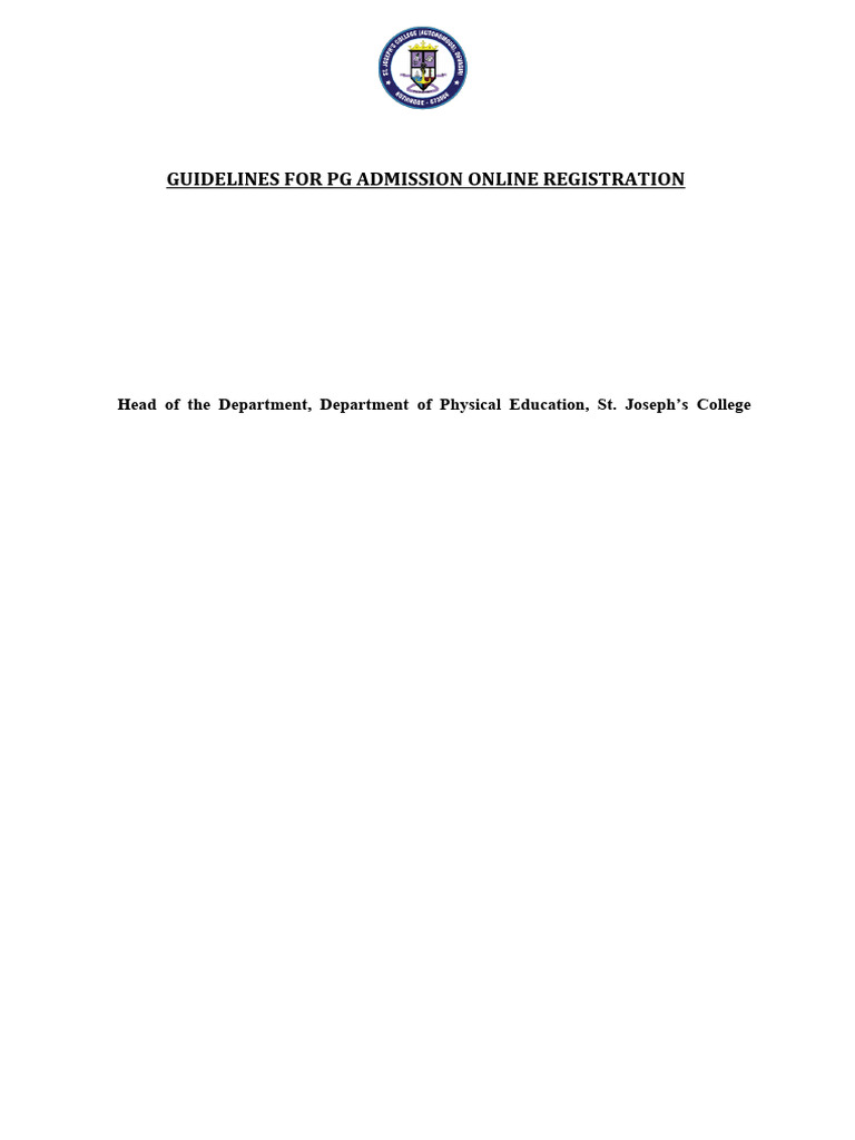 Guidelines for Online Registration Pg May 2025 (1) | PDF