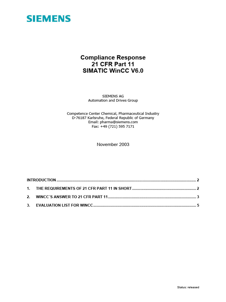 WinCC V6.0 Compliance with 21 CFR Part 11 | PDF | Password | Login
