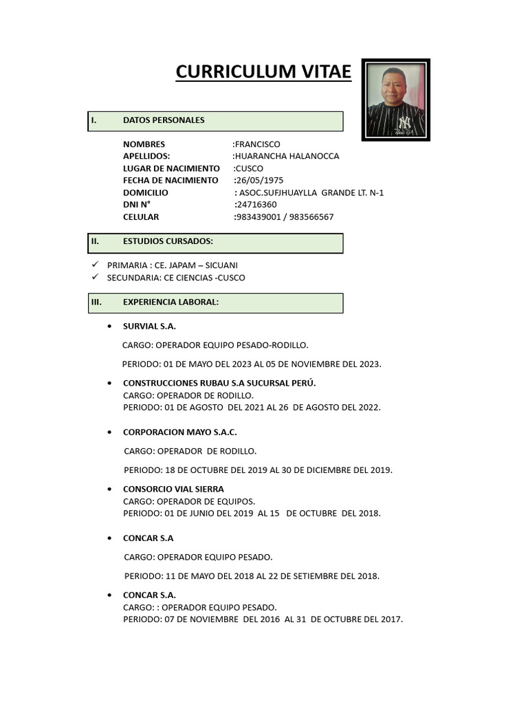 Curriculum Vitae Francisco 2025 | PDF