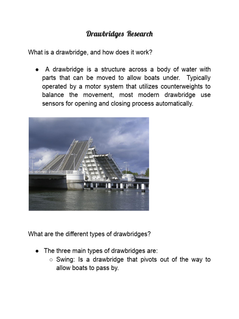 Types and Functionality of Drawbridges | PDF