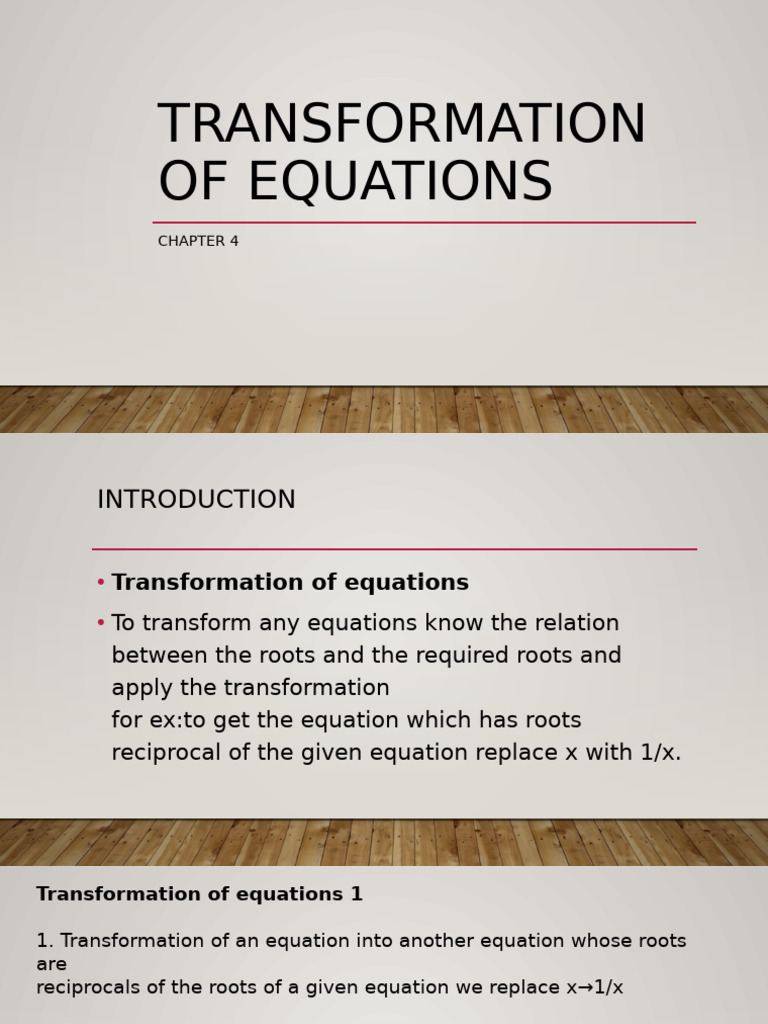 Chapter 4. Theory of Equations | PDF | Equations | Mathematical Analysis