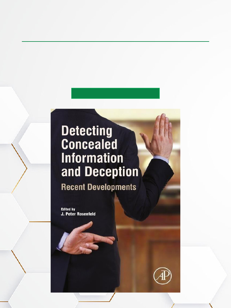 Detecting Concealed Information and Deception Recent Developments ISBN 0128127295, 9780128127292 ...