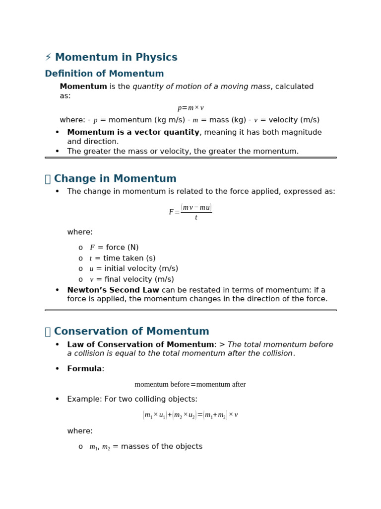 Thetawave - Ai - 1.4 Momentum (Concise) | PDF | Momentum | Force