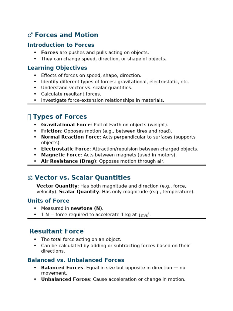 Understanding Forces and Motion | PDF | Force | Friction