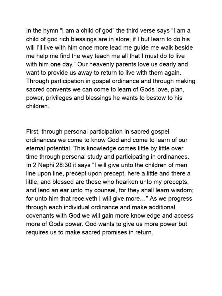 Priesthood Ordinances and Covenants Talk December 2021 | PDF | Jesus ...