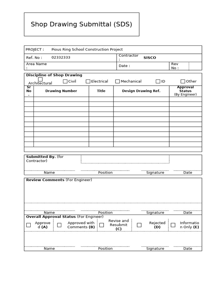 SDS Submission for Pious Ring School | PDF