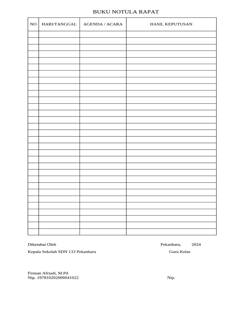 Buku Notula Rapat | PDF
