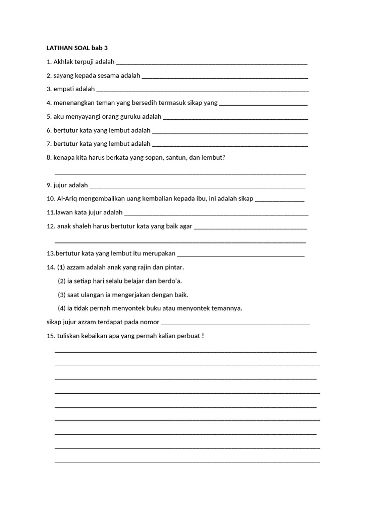 Latihan Soal Bab 3 | PDF
