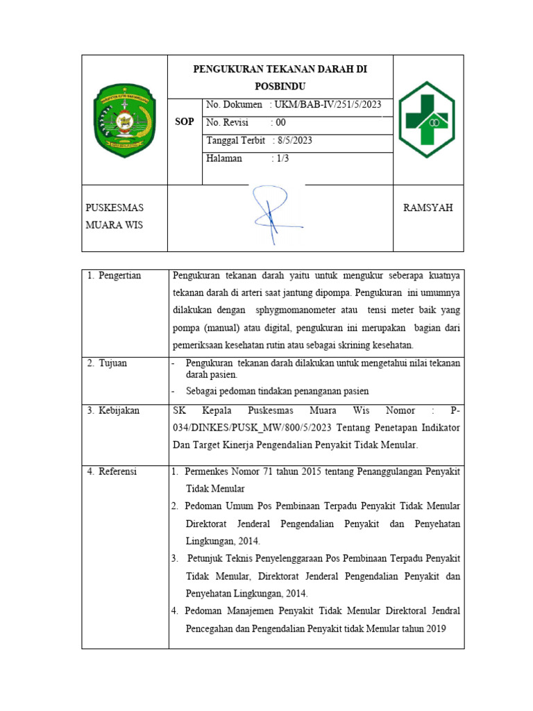 Sop Pengukuran TD | PDF