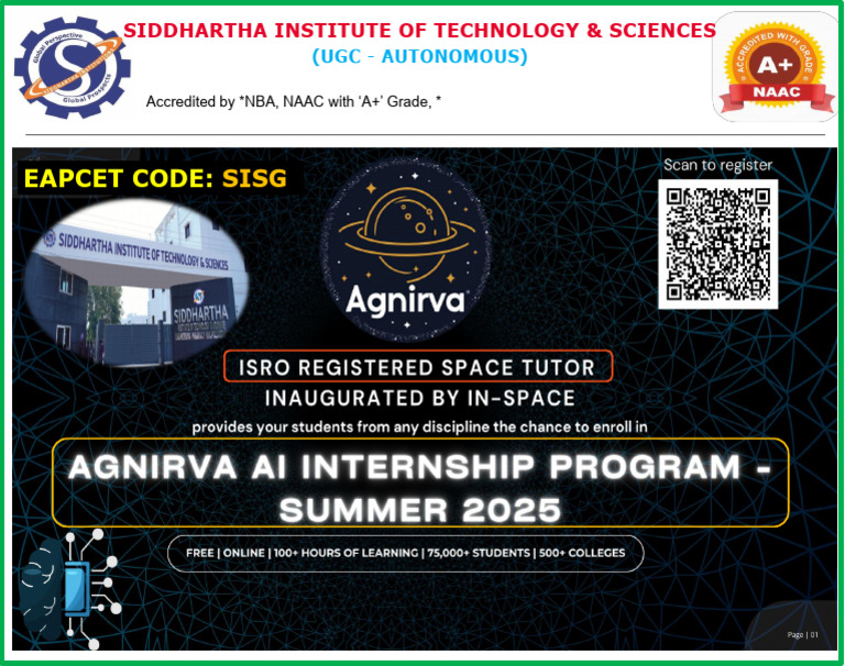 ISRO Registered Space Tour - Agnirva AI Internship Program - Summer 2025 (Free Online - 8 Weeks ...