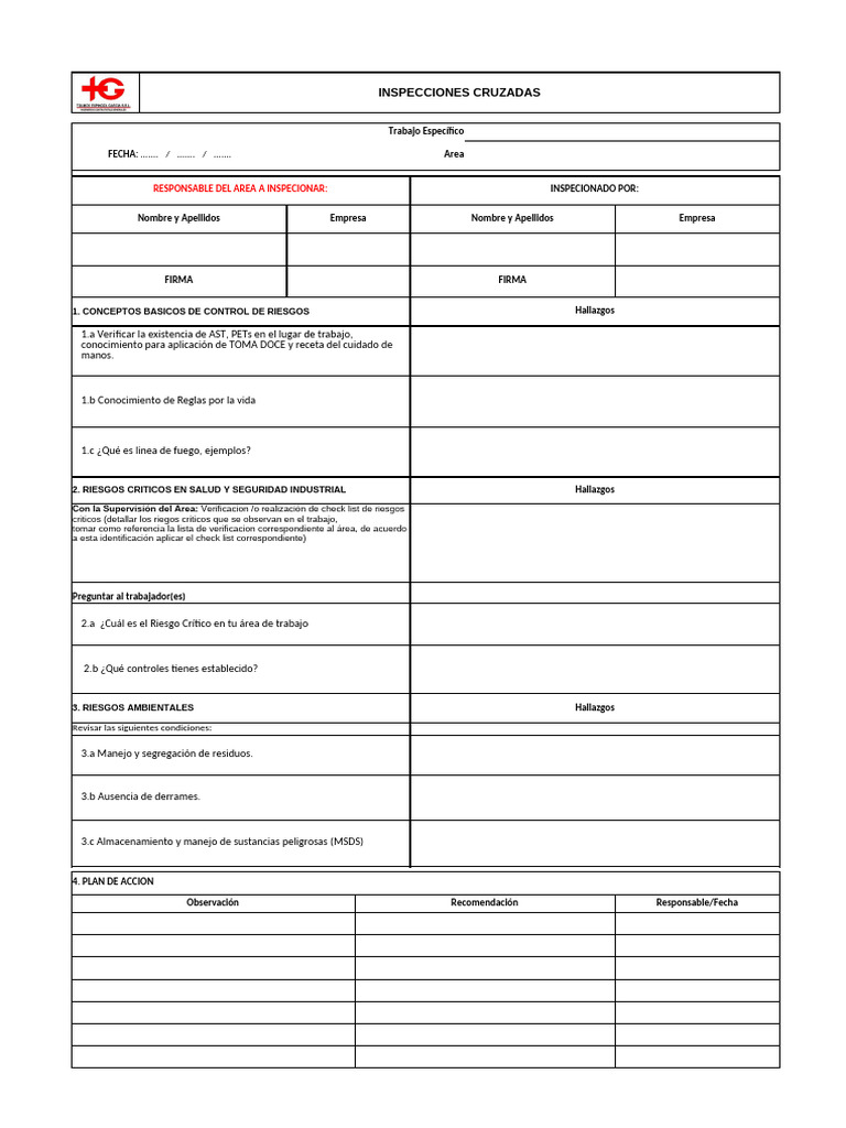 Formato Inspeccion Cruzada | PDF