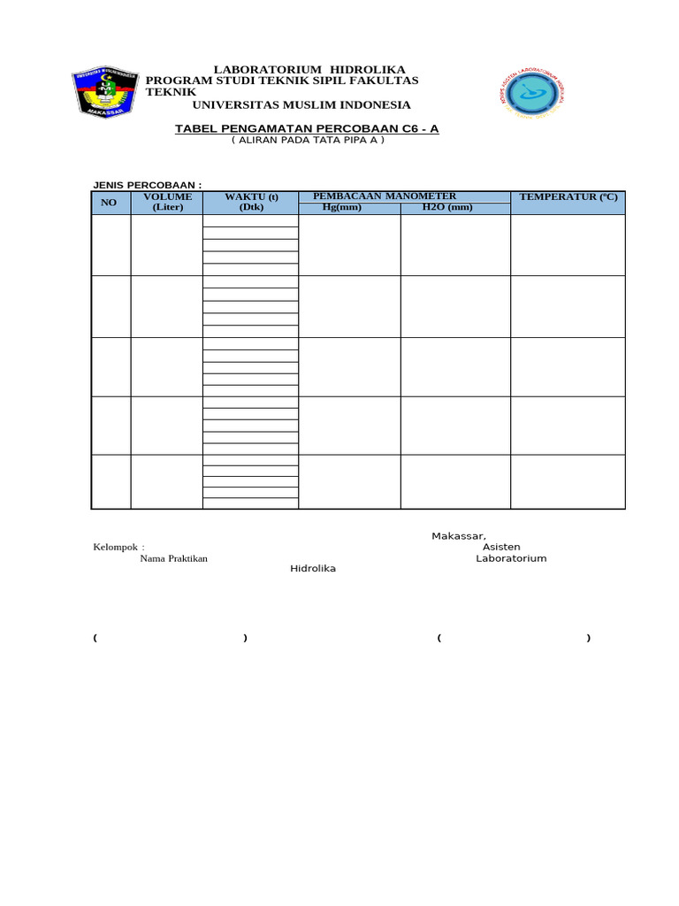 Tabel Data Tata Pipa A | PDF