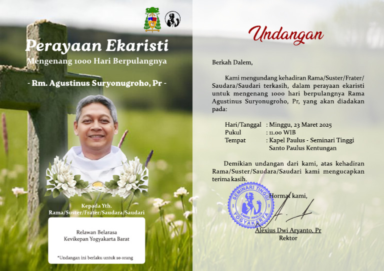 Relawan Belarasa - Undangan Misa Arwah 1000hari RM Suryo | PDF