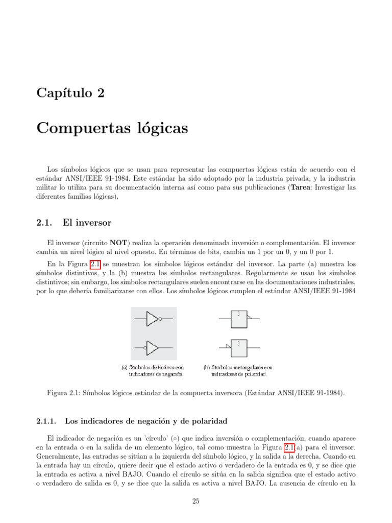 Capitulo 2. Compuertaas Logicas | PDF | Puerta lógica | Álgebra de Boole