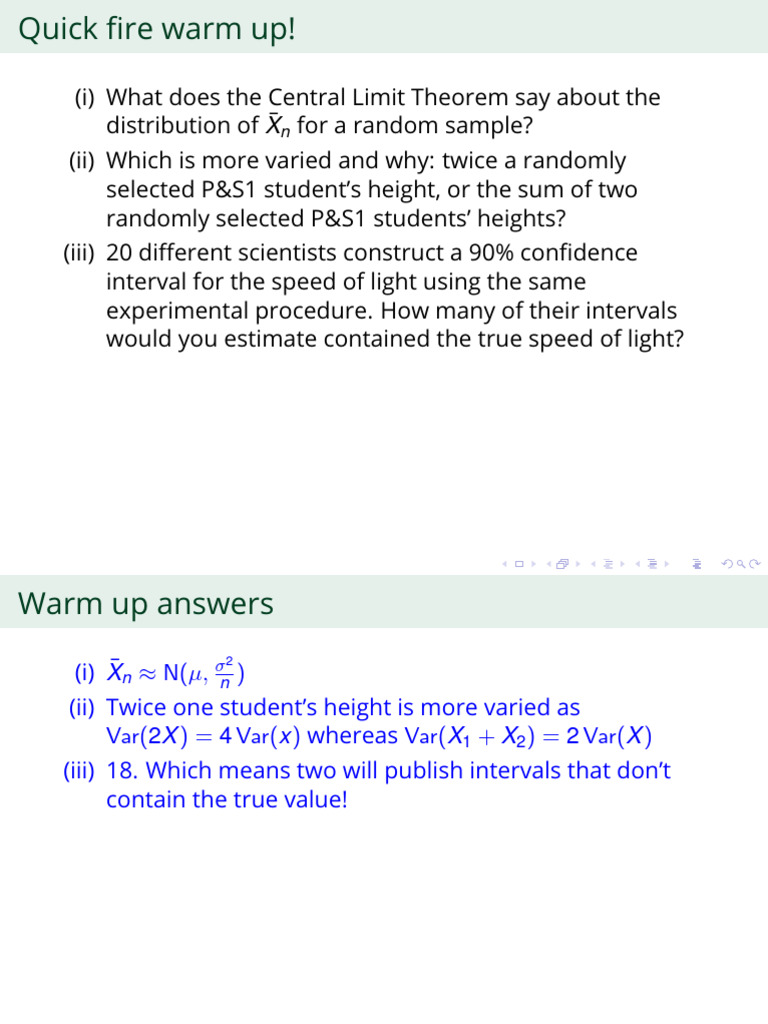 PS1 Tutorials Wk9 Solutions (2025) | PDF | Variance | Confidence Interval