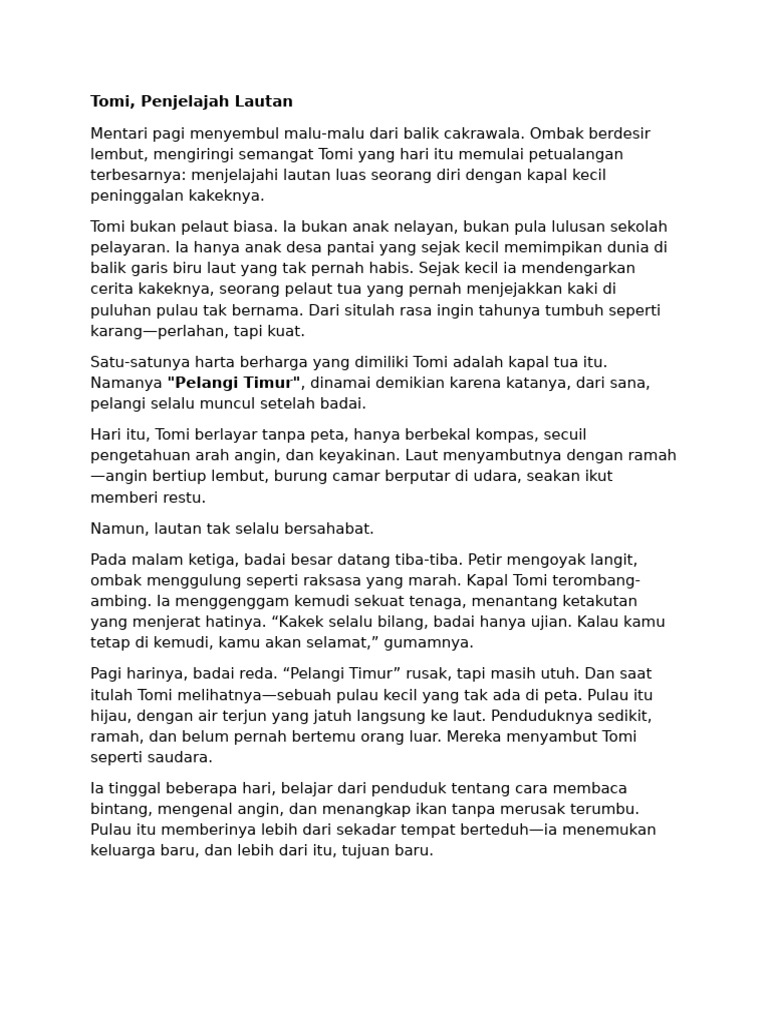 Tomi Penjelajah Lautan | PDF