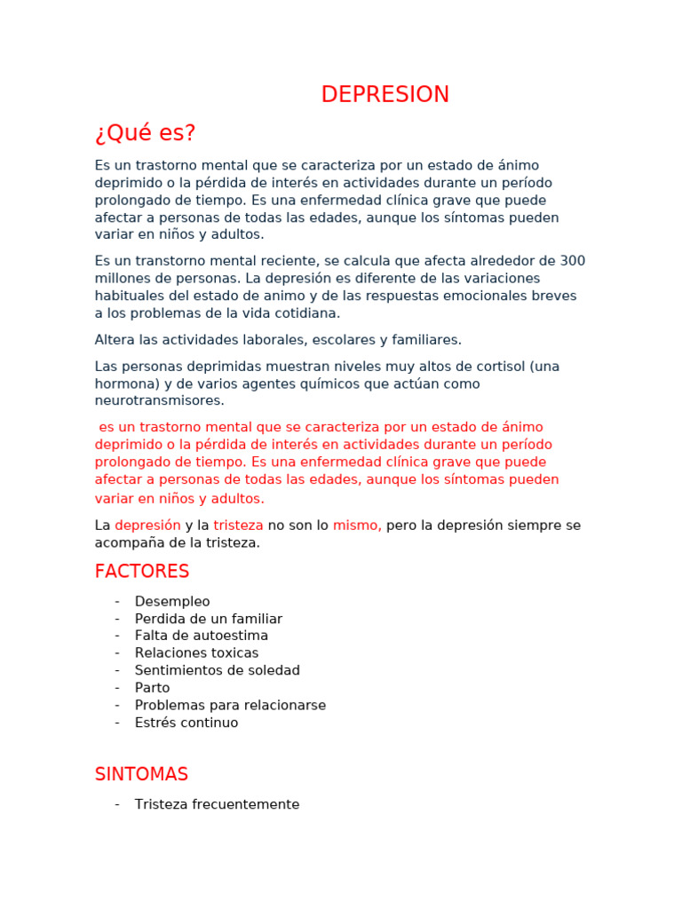 Entendiendo la Depresión: Síntomas y Causas | PDF