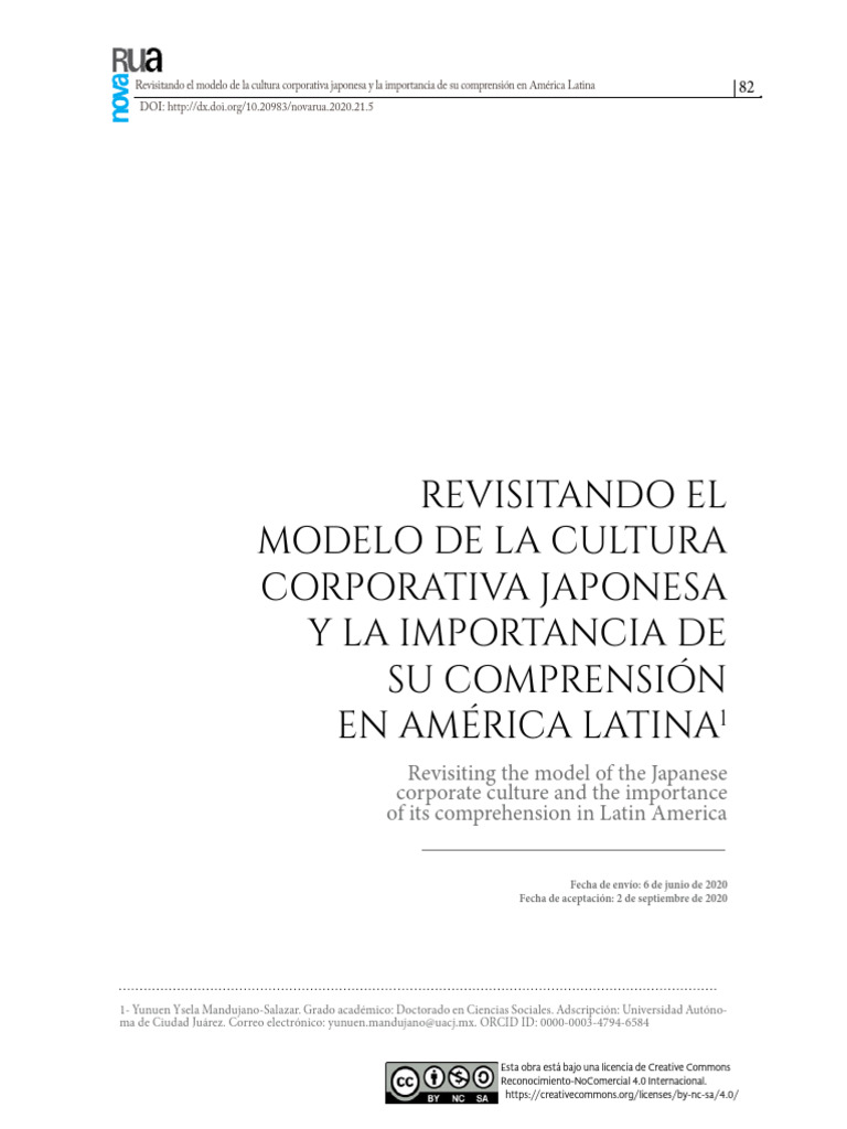 Revisitando El Modelo de La Cultura Corporativa Japonesa Y La Importancia de Su Comprensión en ...