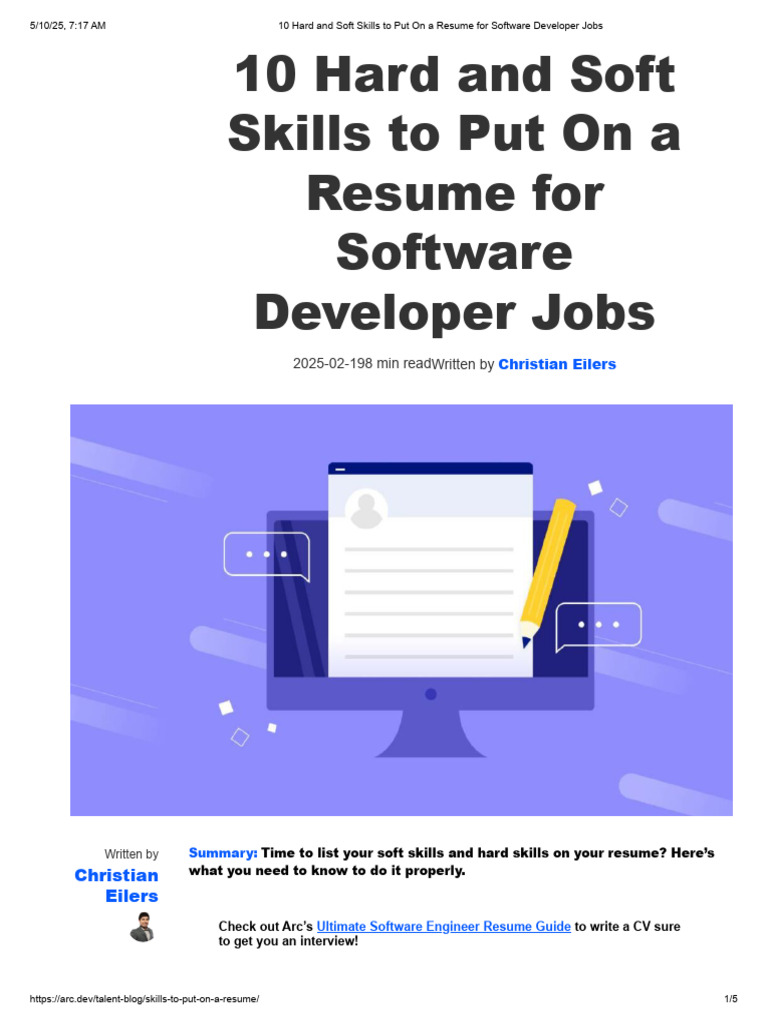 10 Hard and Soft Skills To Put On A Resume For Software Developer Jobs ...