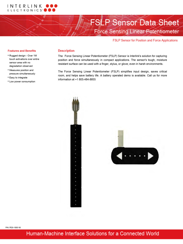 FSLP Sensor: Position & Force Solutions | PDF | Sensor | Computer ...