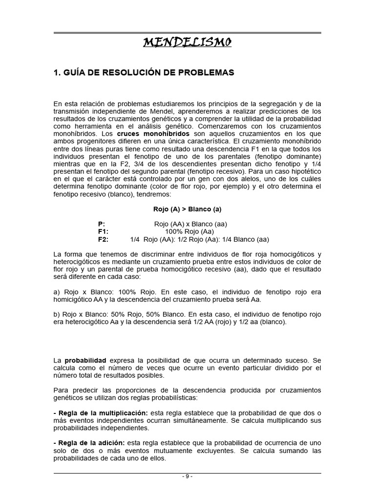 Mendelism o | PDF | Dominancia (Genética) | Cigosidad