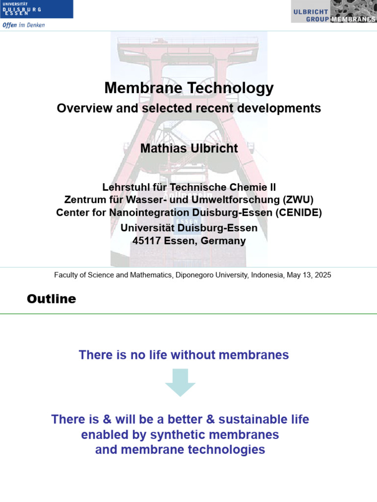 Membrane Technology Overview and Advances | PDF | Membrane | Membrane ...