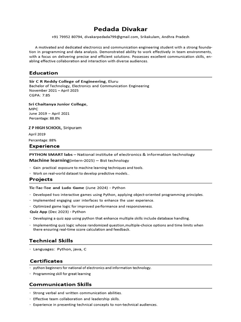 Divakar Software Resume | PDF