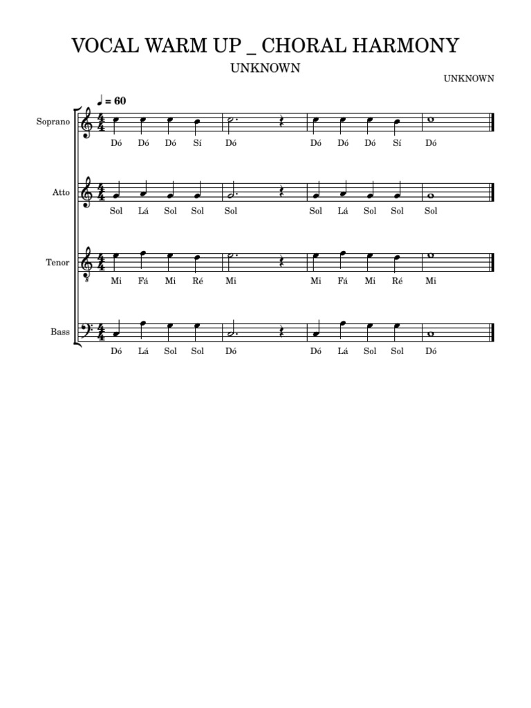 Vocal Warm Up Choral Harmony 2025 Updated | PDF