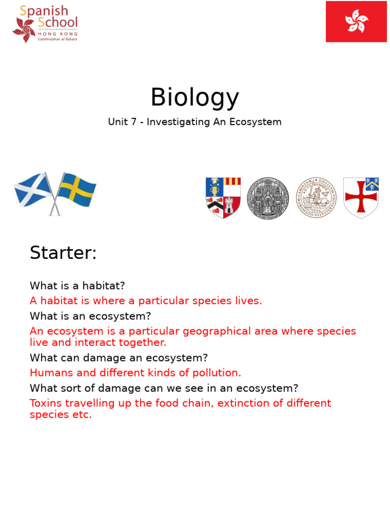 Section 7 - Investigating An Ecosystem | PDF | Ecology | Species