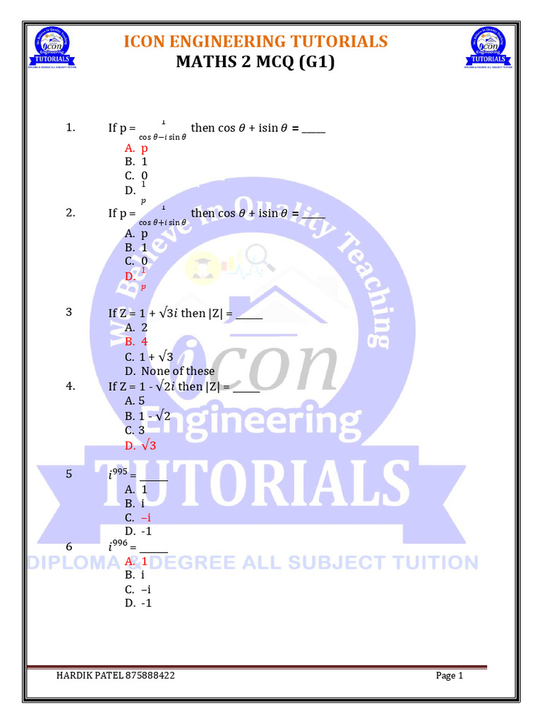 Maths 2 G1 Pdf