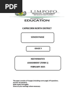 Grade 9 Assignment 2025 Memorandum | PDF | Arithmetic | Mathematics