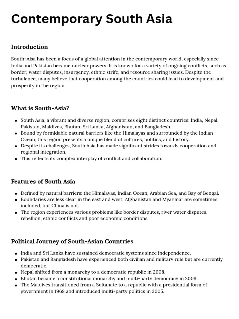Contemporary South Asia | PDF | South Asia | Pakistan