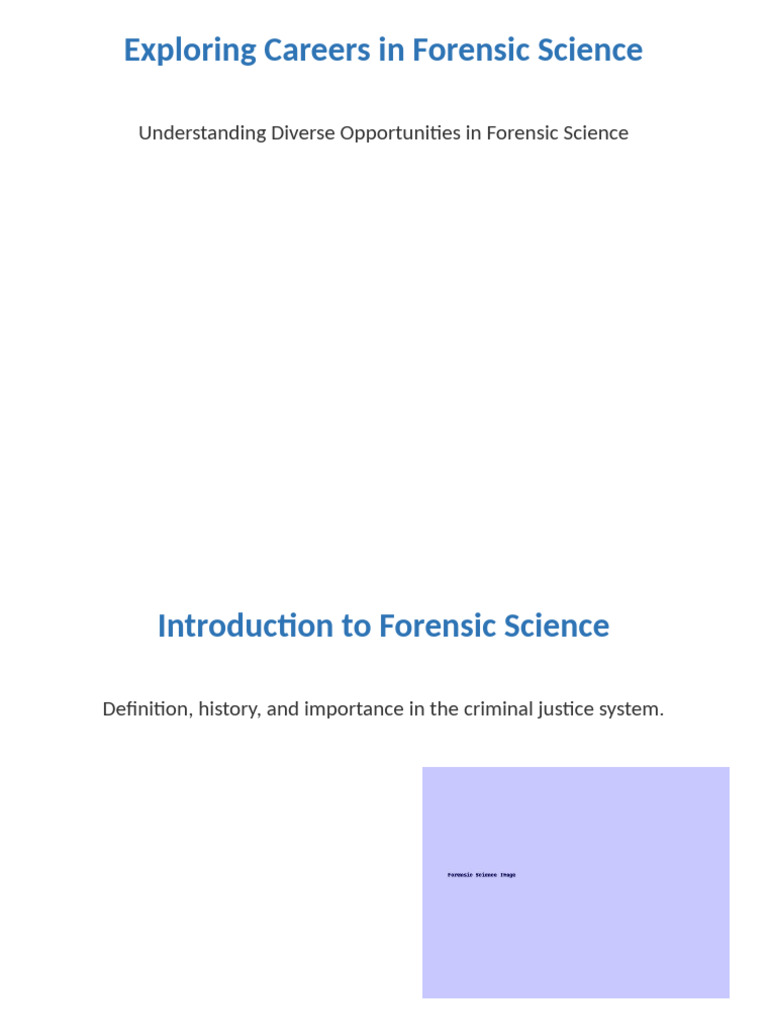 Forensic Science PPT With Images by SRakshitha | PDF