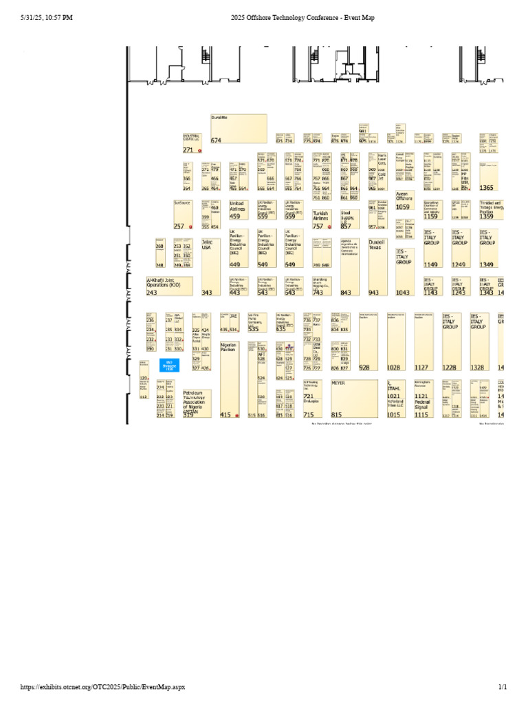 2025 Offshore Technology Conference - Event Map | PDF