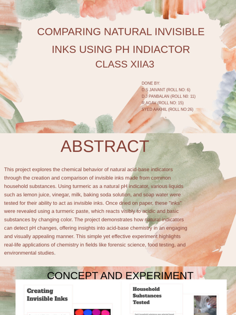 Natural Invisible Inks and pH Indicators | PDF