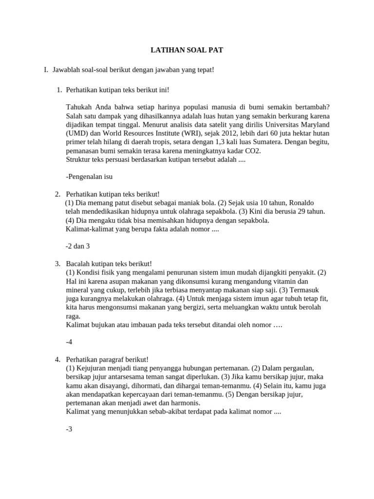 Latihan Soal Pat | PDF