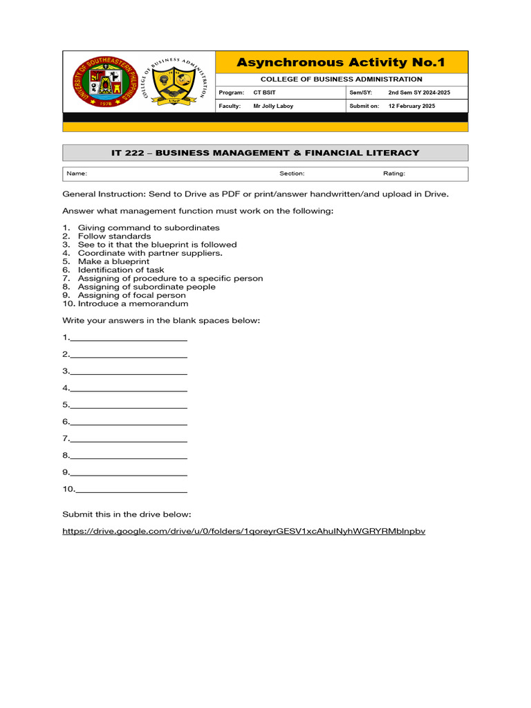 1.your Full Name Feb12,2025 Asynchronous Activity | PDF