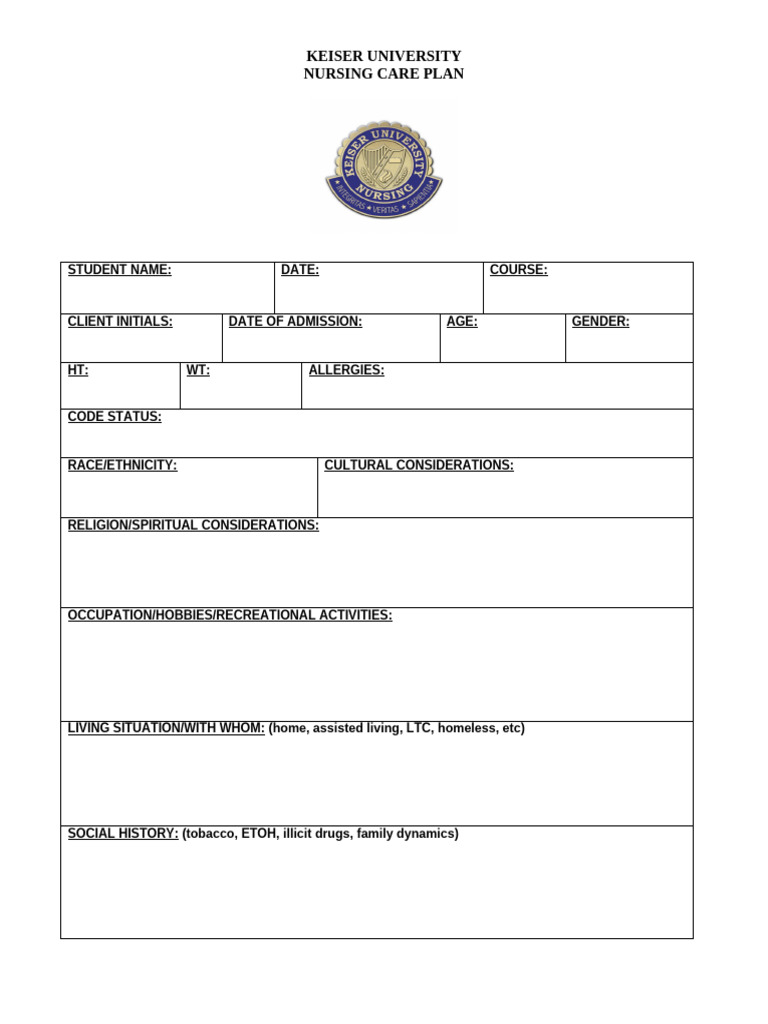 Nursing Care Plan Word | PDF | Pulse | Medical Diagnosis